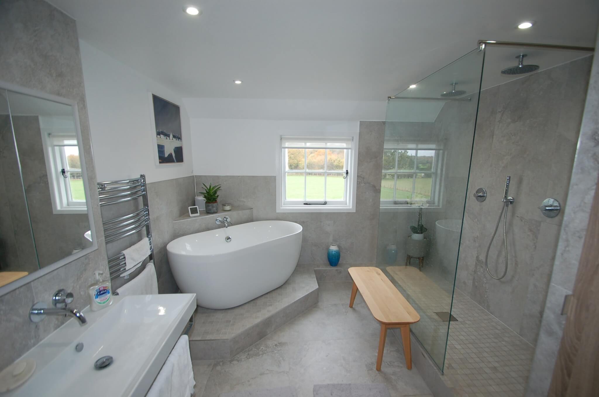 Bathroom in Marden with BC Designs bath and Roman walk in shower - MBK ...