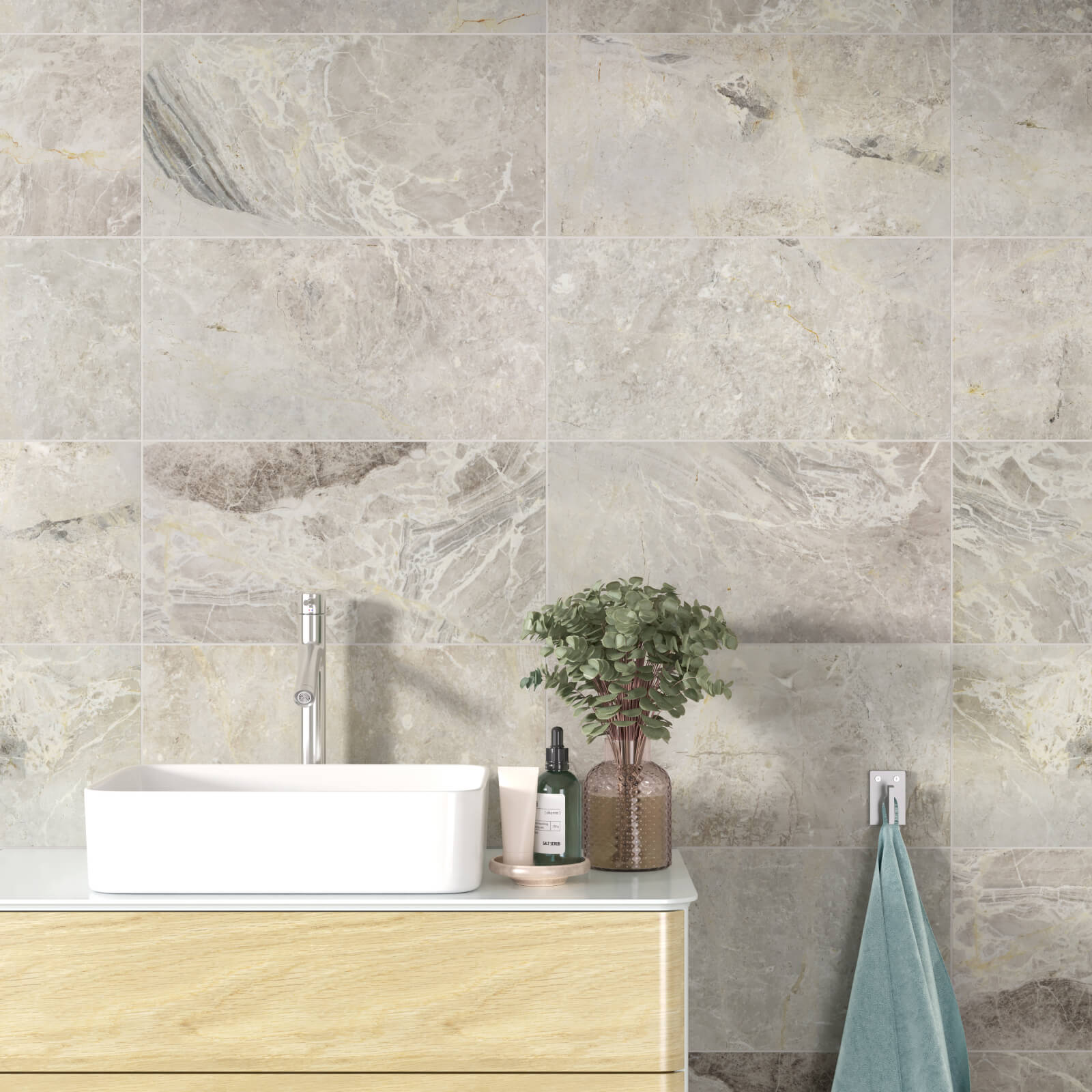 Silver classic marble tile - MBK Design Studio